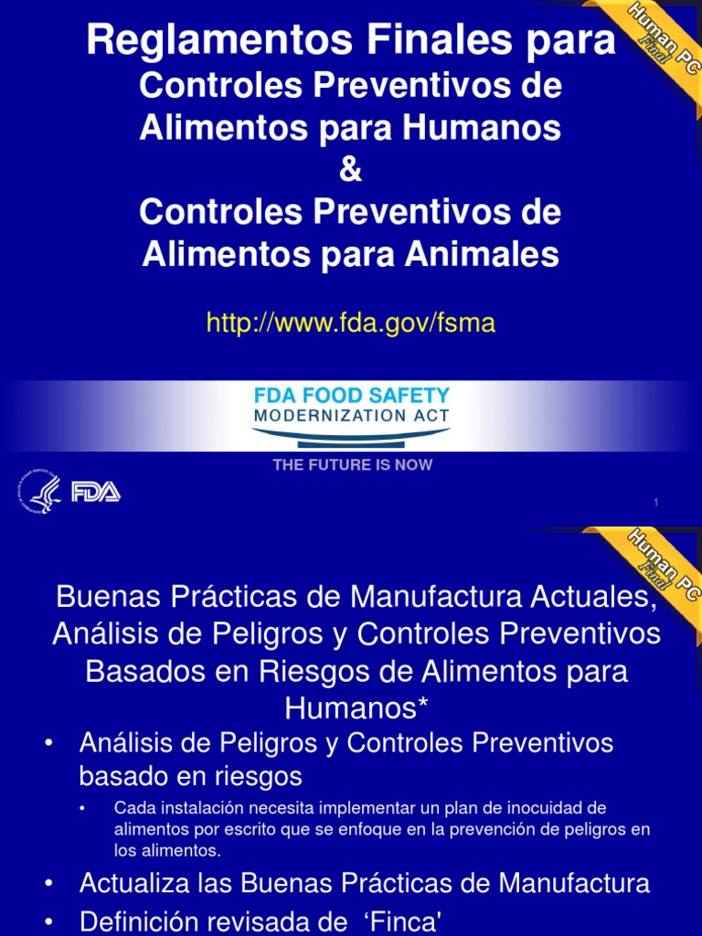 FINAL FSMA COMBINED Preventive Controls Rules-SPAN | PDF | Alimentos ...