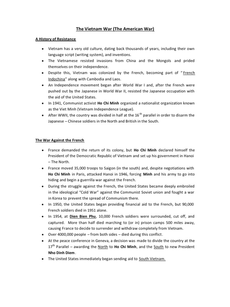 Vietnam War Overview and Impact | PDF | Vietnam War | South Vietnam