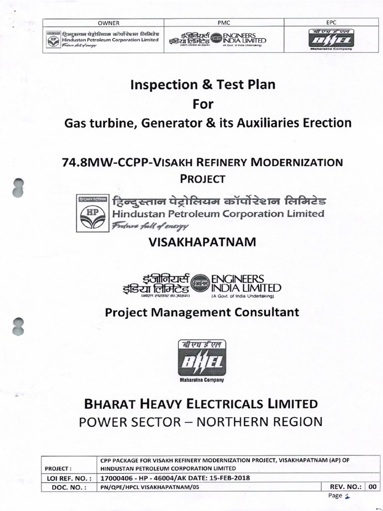 ITP For Gas Turbine & Generator | PDF