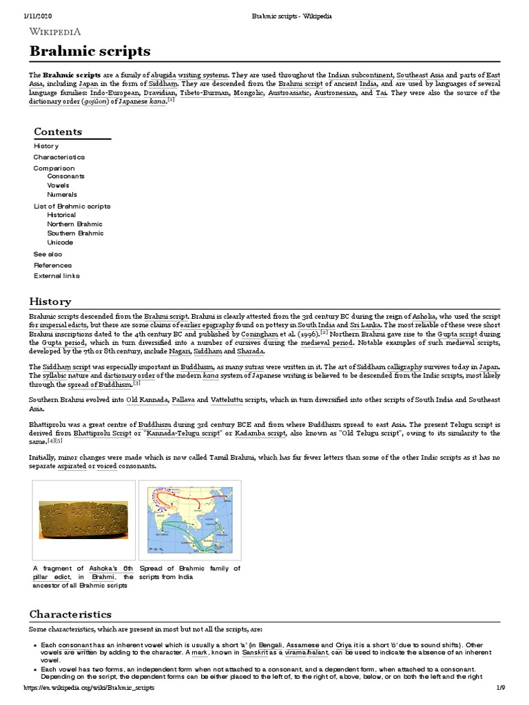 Brahmic Scripts | PDF | Languages Of India | Notation