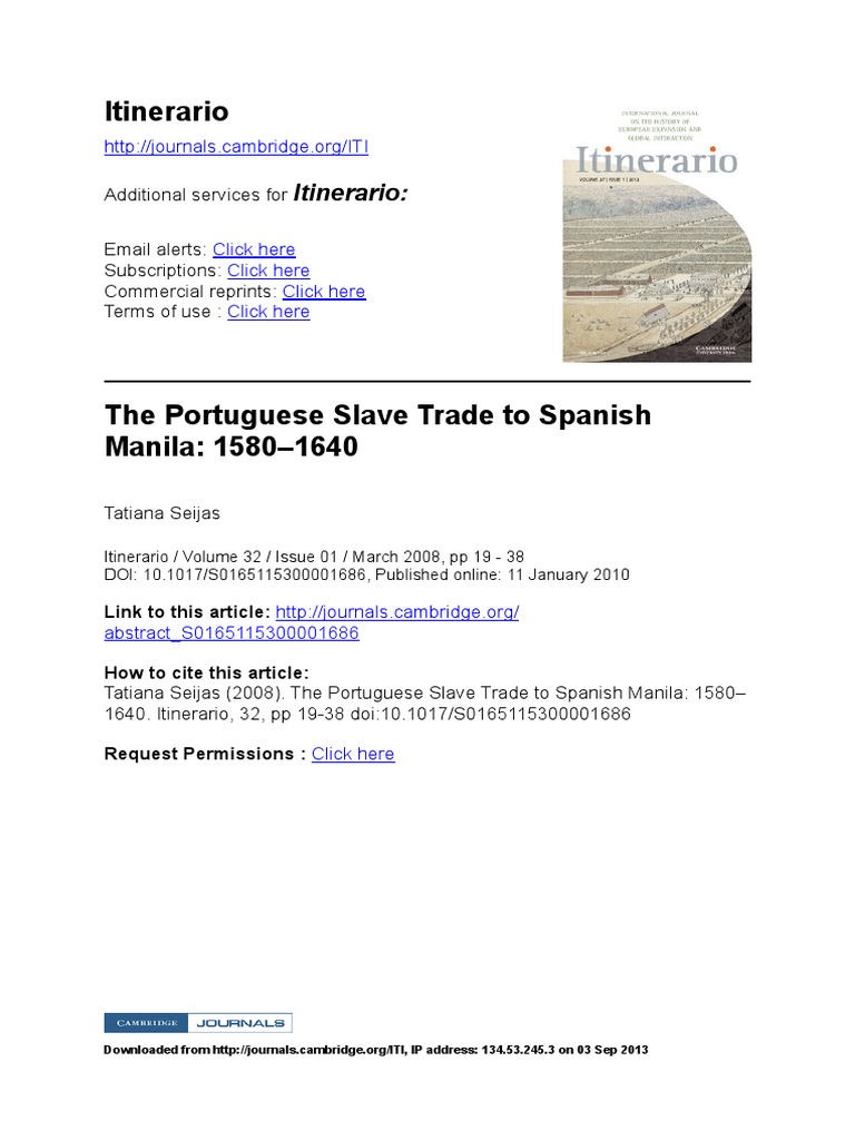 Portuguese Slave Trade to Manila | PDF | Slavery | Trade