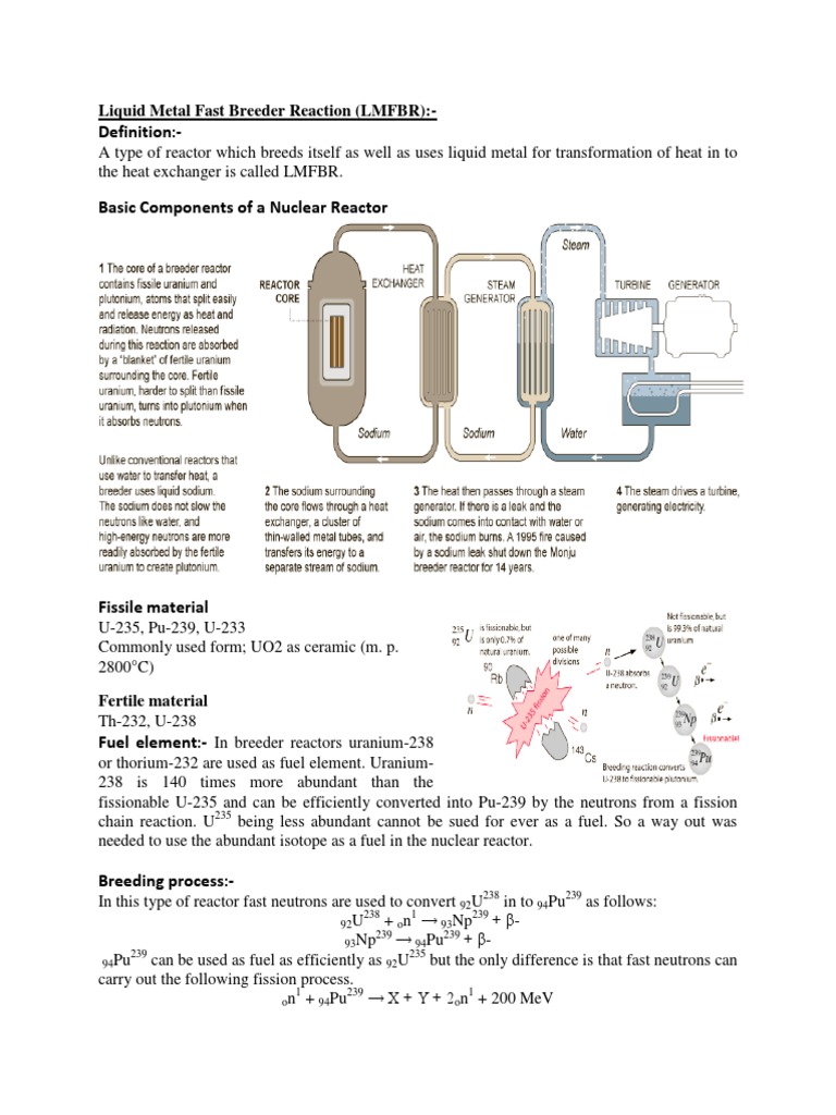 Liquid Metal Fast Breeder Reaction Notes | PDF | Nuclear Reactor ...