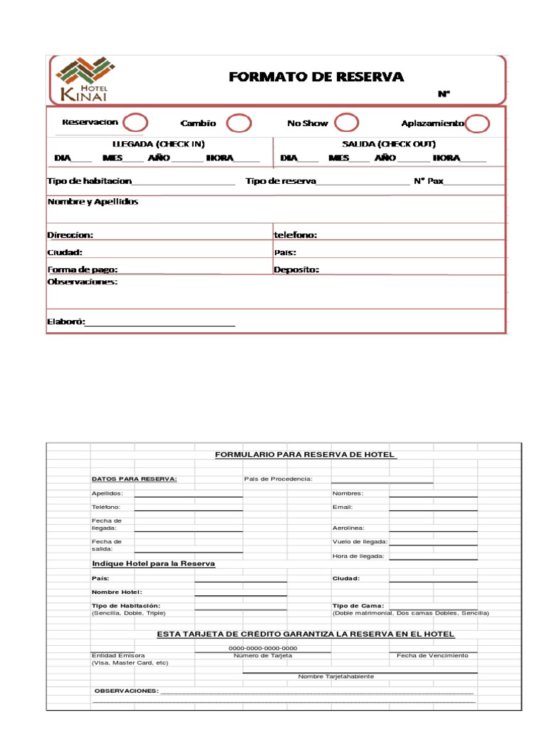 Formulario de Reserva de Hotel | PDF