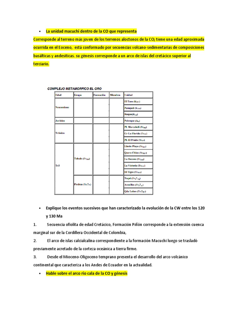 La Unidad Macuchi Dentro de La CO Que Representa | PDF | Ciencia y ...