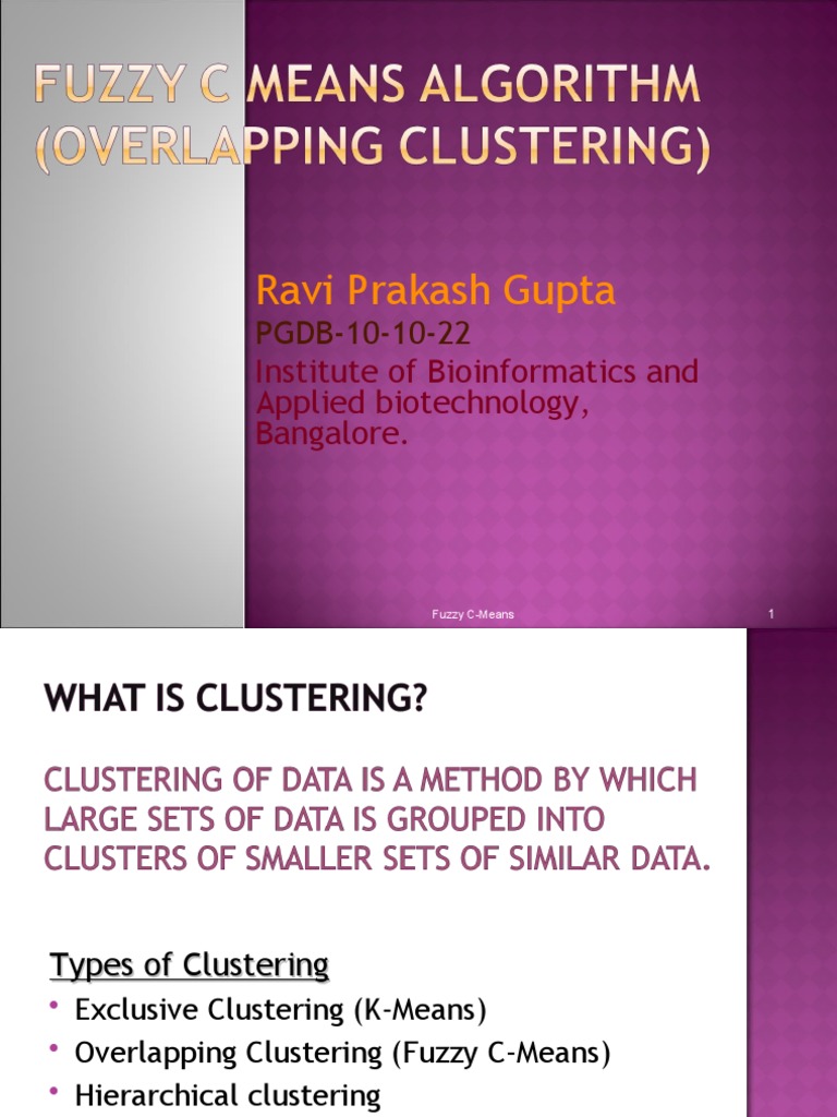 Fuzzy C Means (Overlapping Clustering) | PDF | Cluster Analysis | Statistical Data Types