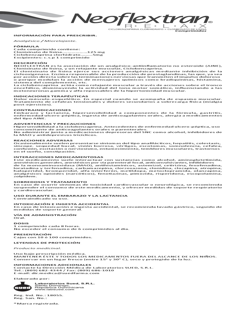 NeoFlextran Relax Inserto WEB | PDF | Droga anti-inflamatoria libre de ...