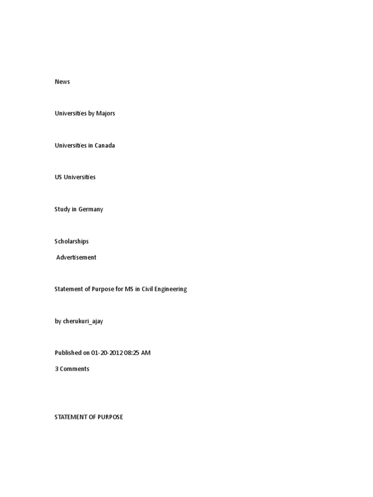 SOP Sample 1 | PDF | Graduate School | University And College Admission