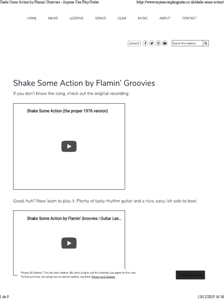 Flamin' Groovies: Shake Some Action Guide | PDF