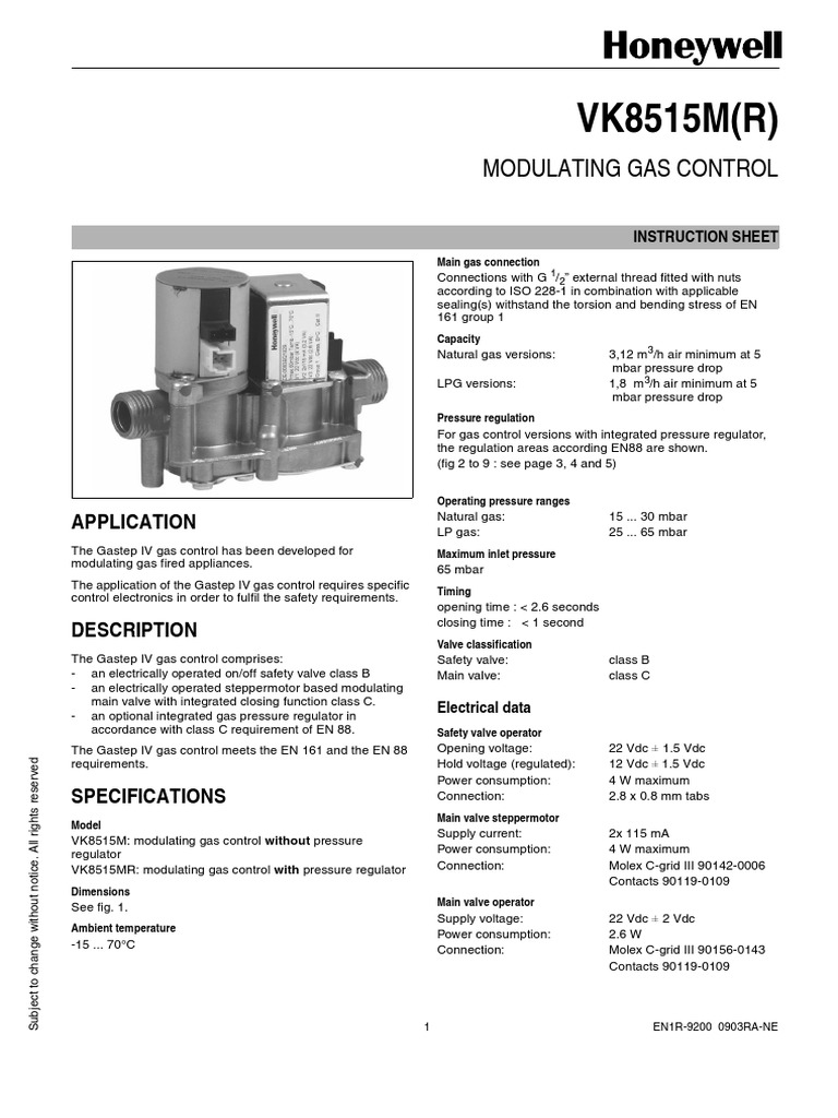 Honeywell VK8515 (Eng) | PDF | Leak | Pipe (Fluid Conveyance)