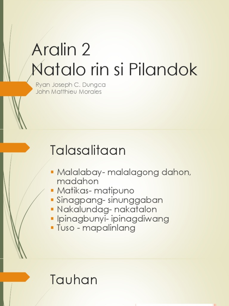 Aralin 2 Filipino Edited | PDF