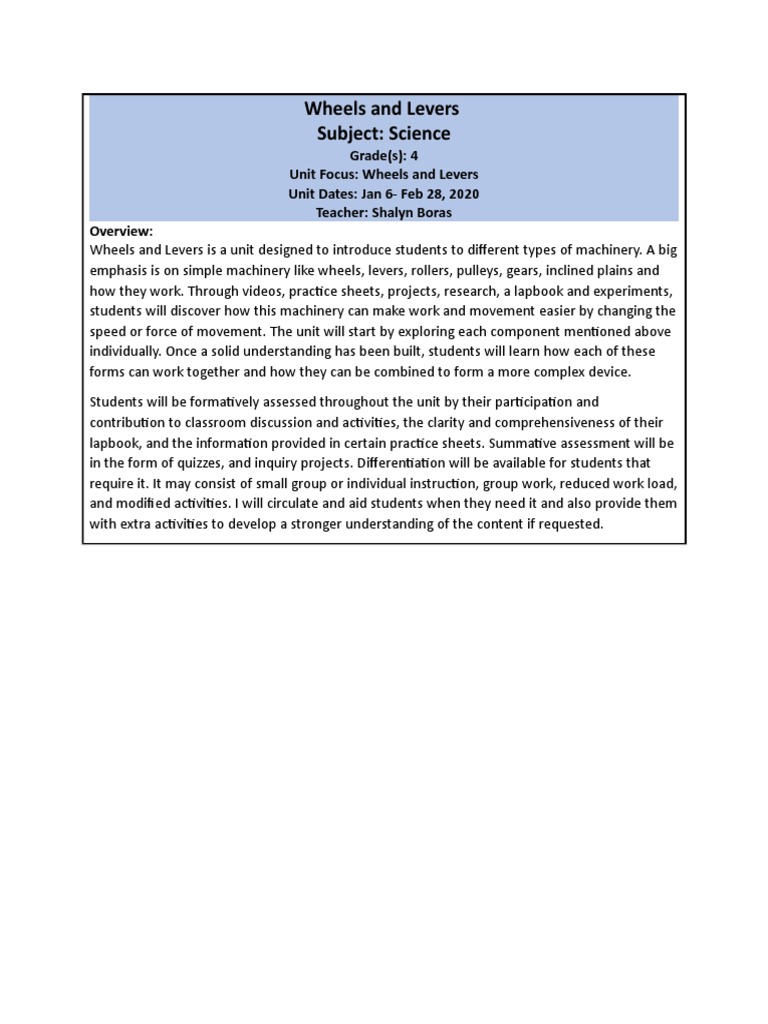 Understanding Wheels and Levers for Kids | PDF | Machines | Lever