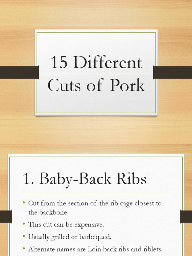 15 Cuts of Pork Explained | PDF | Pork | Animal Products