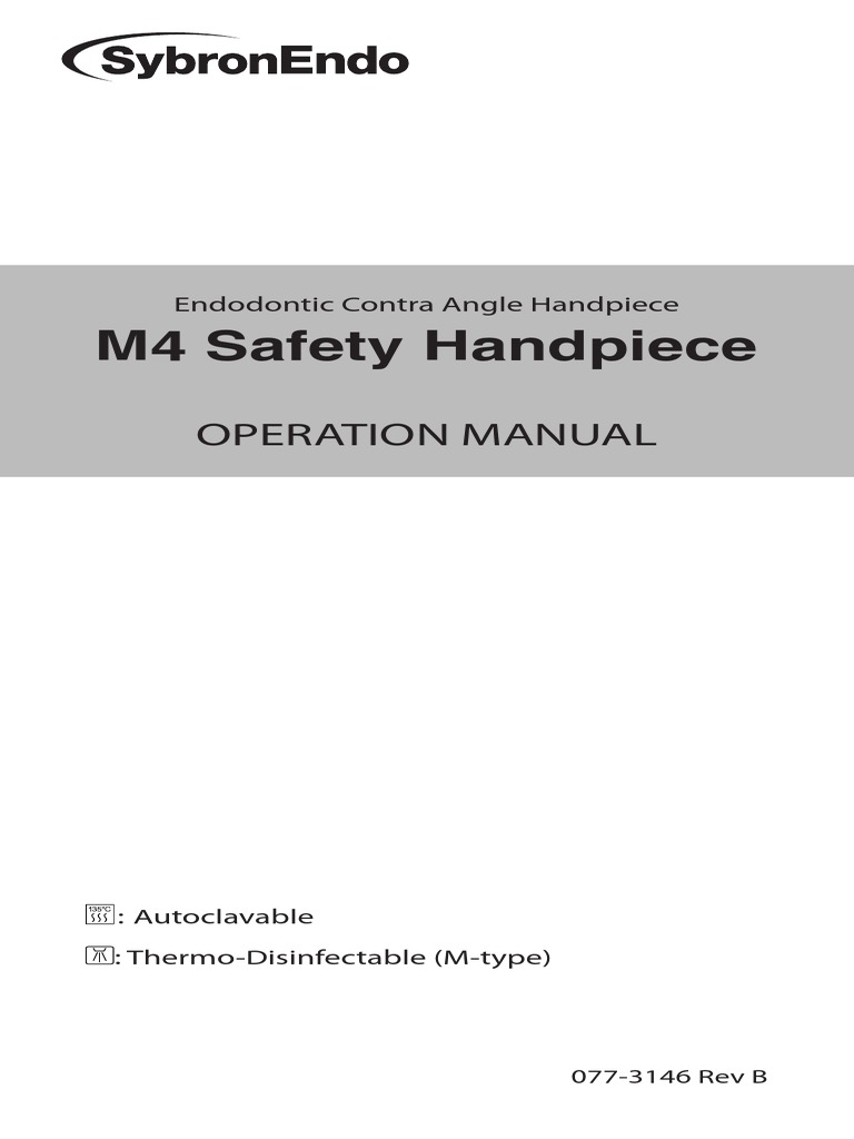 M4 Safety Endodontic Handpiece - Instructions For Use. | PDF ...