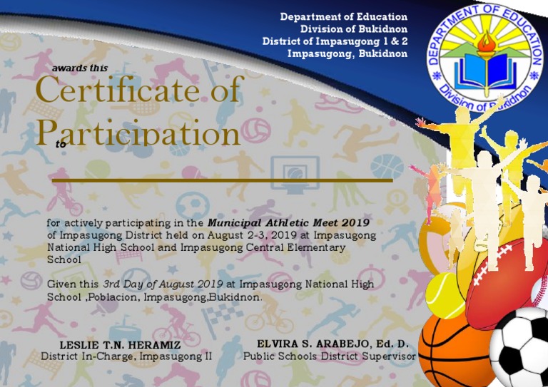 District Meet Certificate | PDF