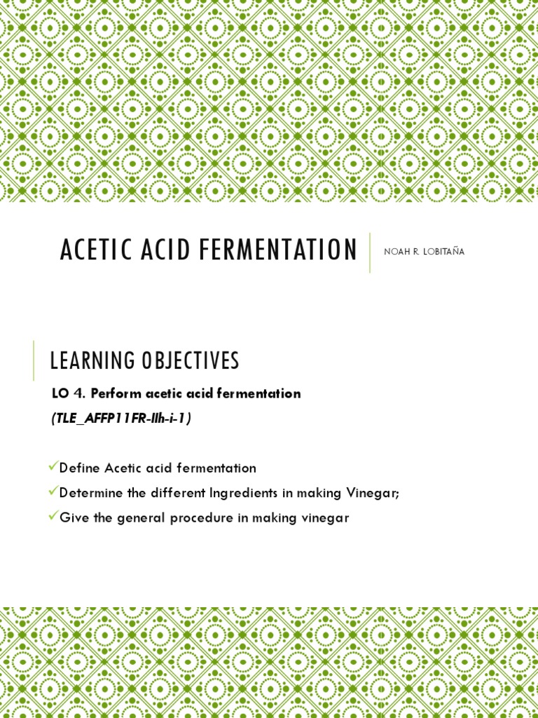 Acetic Acid Fermentation | PDF | Vinegar | Fermentation