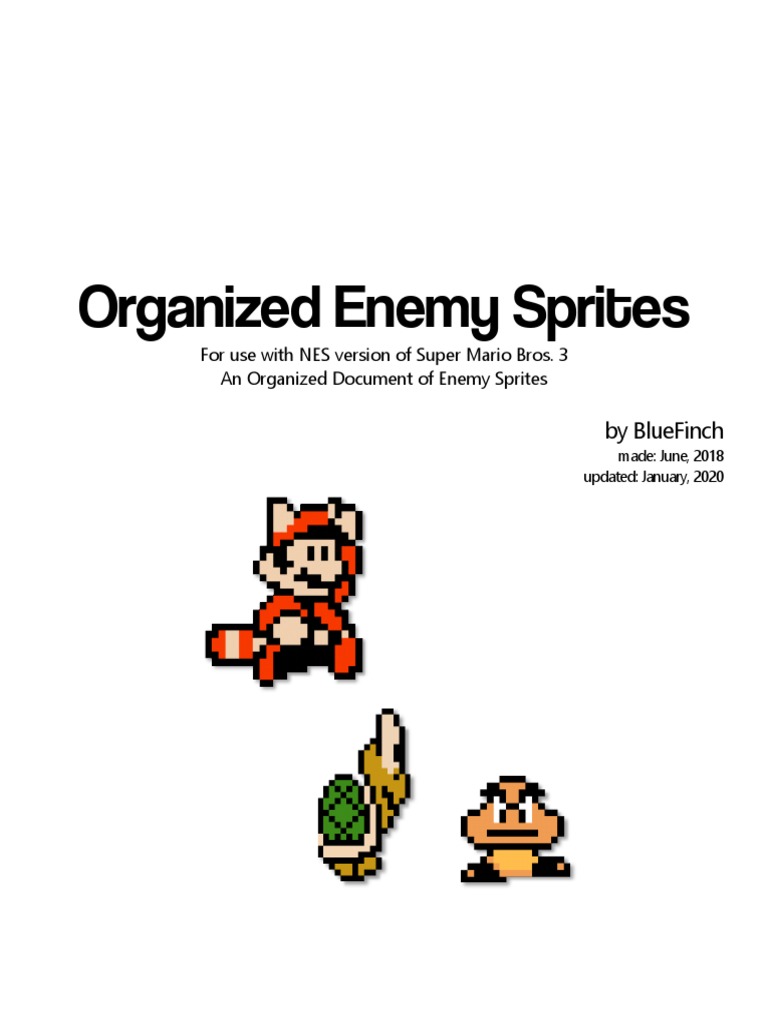 All The Enemy Sprites of SMB3 (NES Version) | PDF | Mario | Nintendo