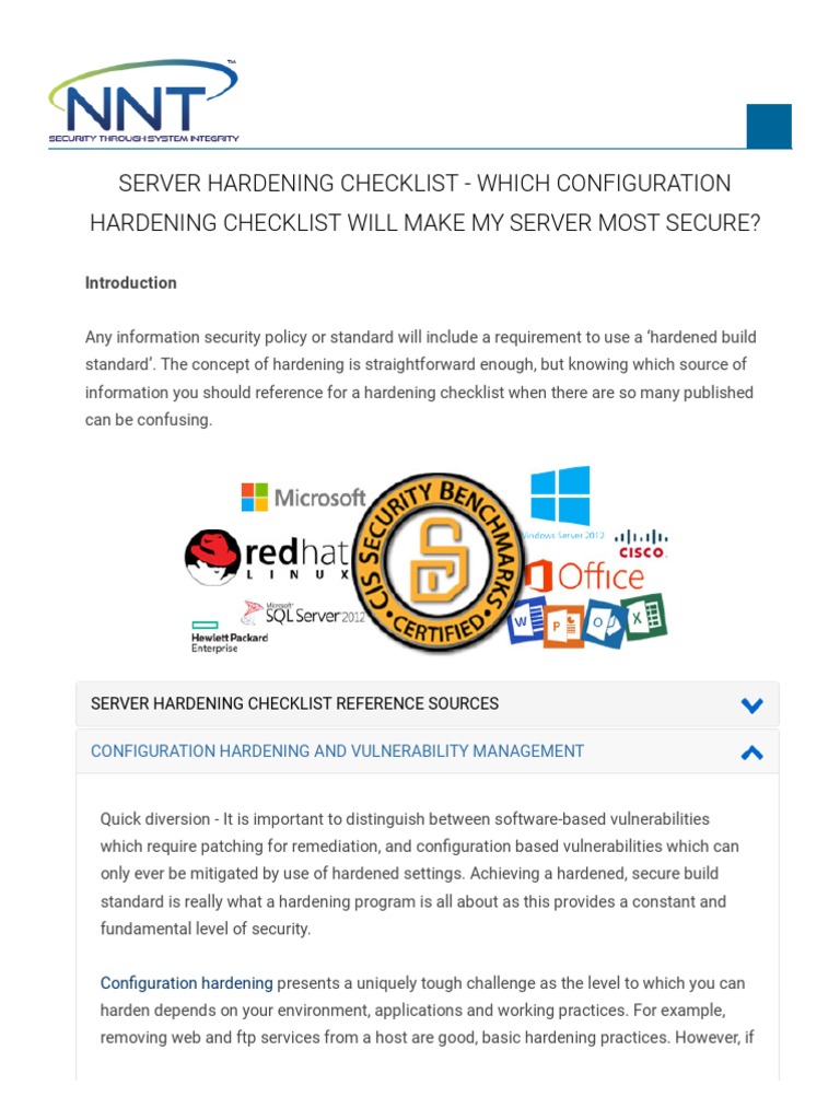 WWW Newnettechnologies Com Server Hardening Checklist HTML ...