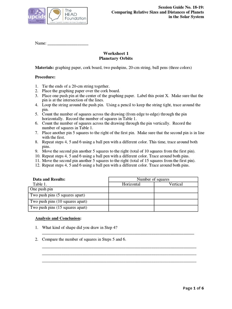 Comparing Relative Sizes and Distances of Planets in The Solar System ...