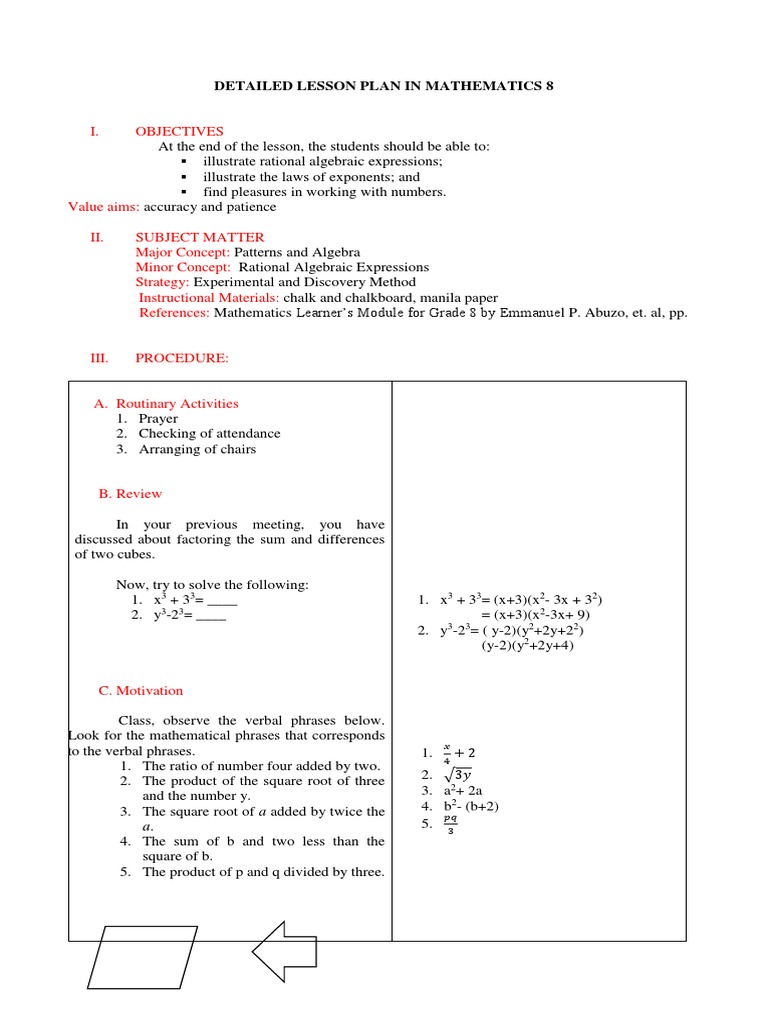 Rational Algebraic Expressions | PDF | Fraction (Mathematics ...