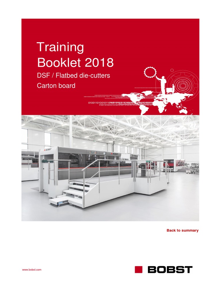 Bobst Die-Cutting Machine Training | PDF | Engineering | Systems Engineering