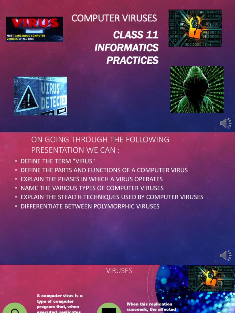 Computer Virus Class 11 Informatics Practices | PDF | Computer Virus ...