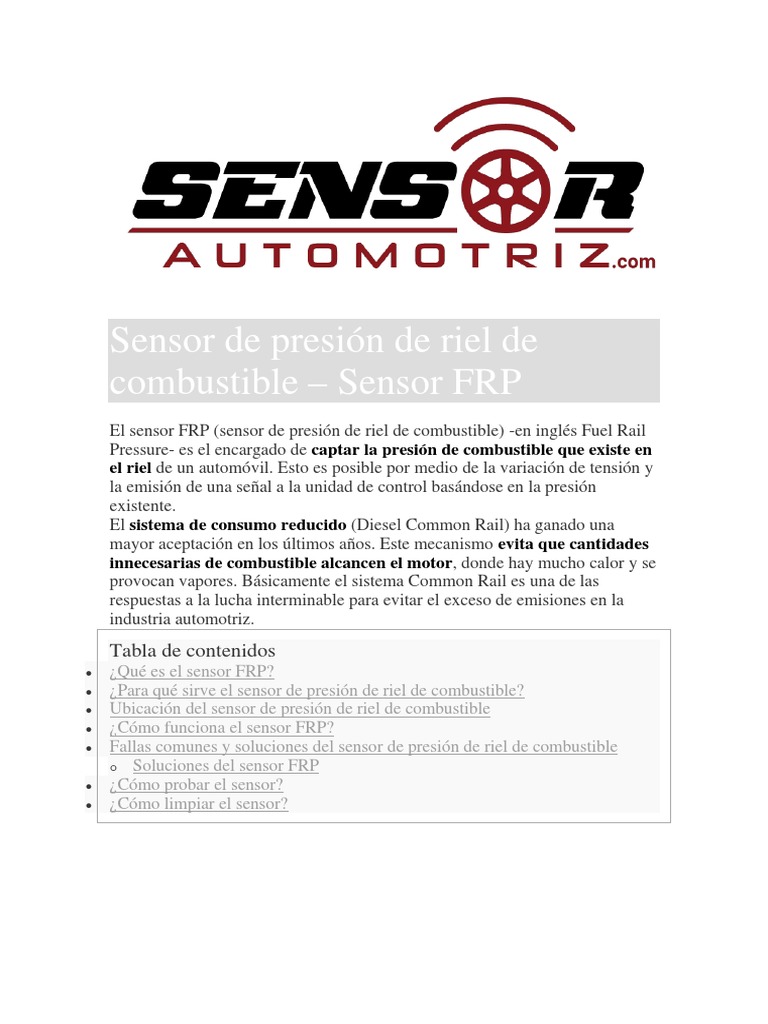 Sensor FRP | PDF | Sensor | Bienes manufacturados