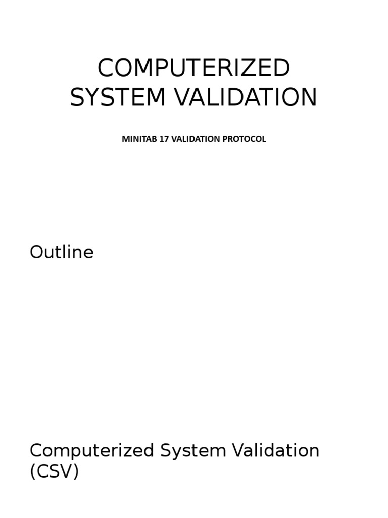 Computerized System Validation | PDF | Verification And Validation ...