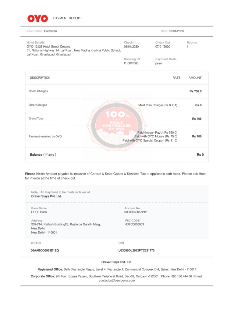 OYO | PDF | Invoice | Taxes