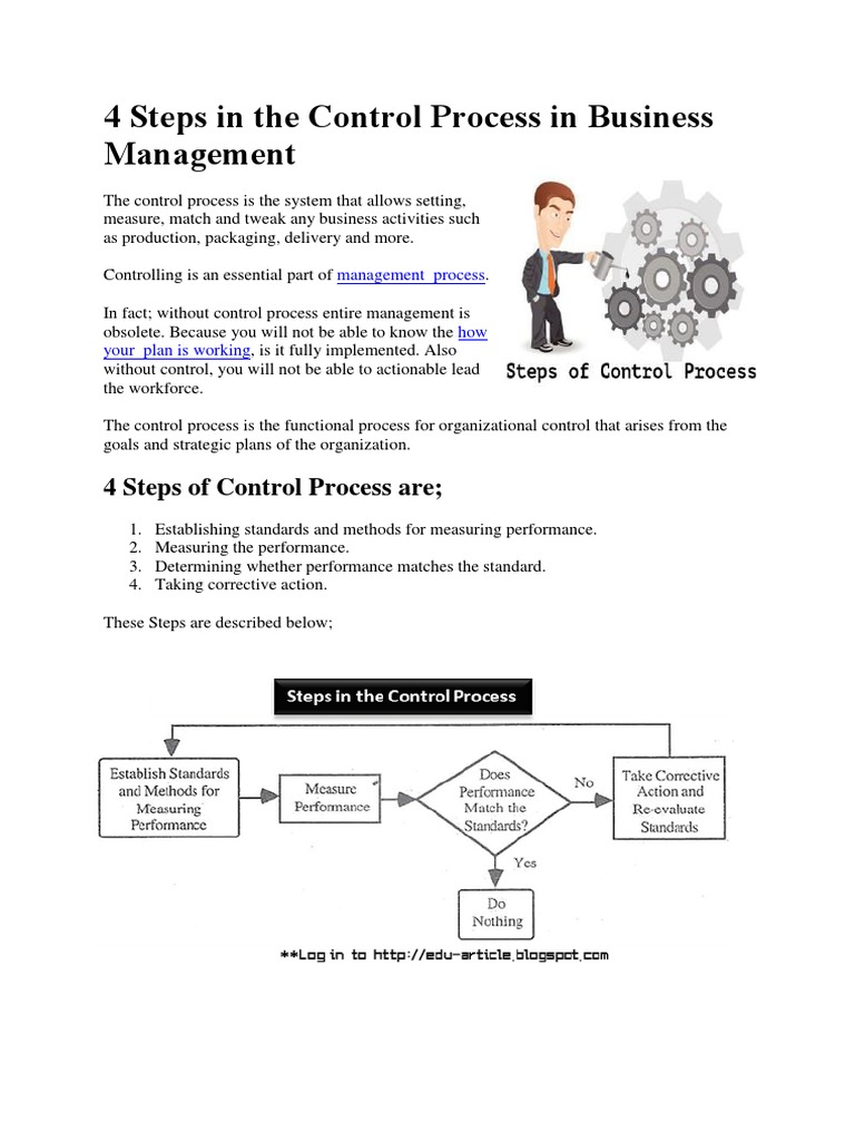 4 Steps in The Control Process in Business Management | PDF | Business ...