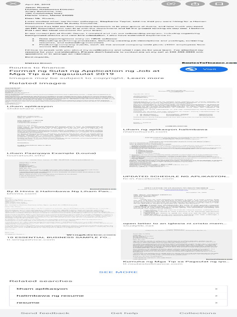 Liham Pang Apply - Google Search PDF | PDF