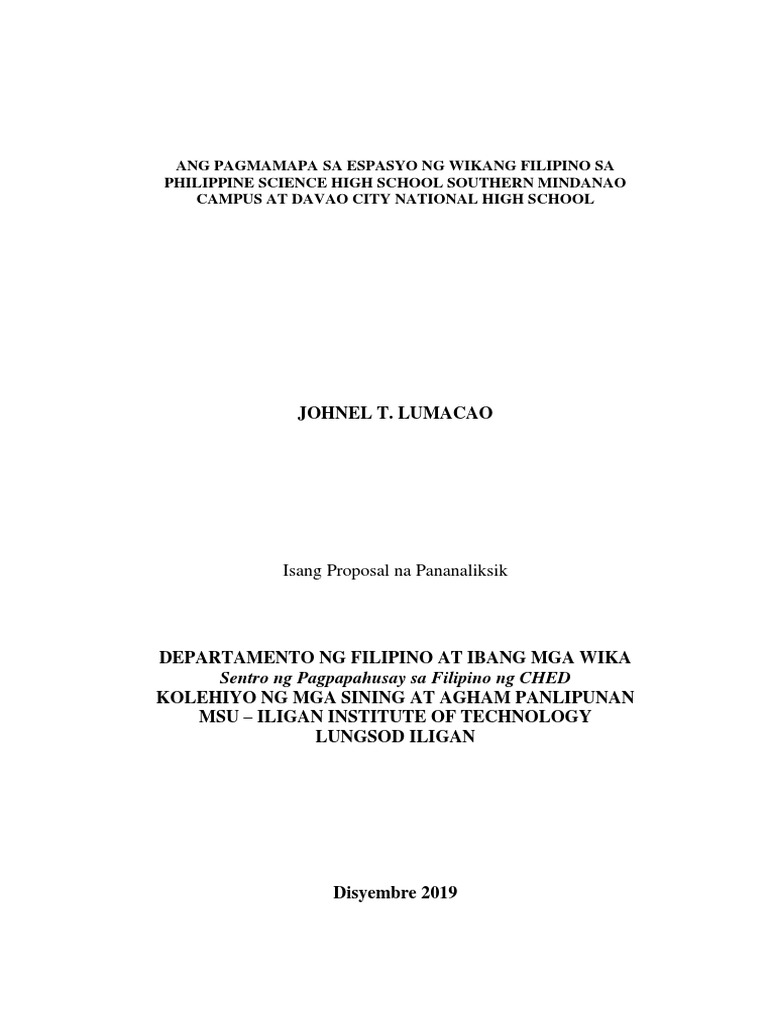 Lumacao, J. (2019) - Ang Pagmamapa NG Espasyo NG Wikang Filipino Sa ...