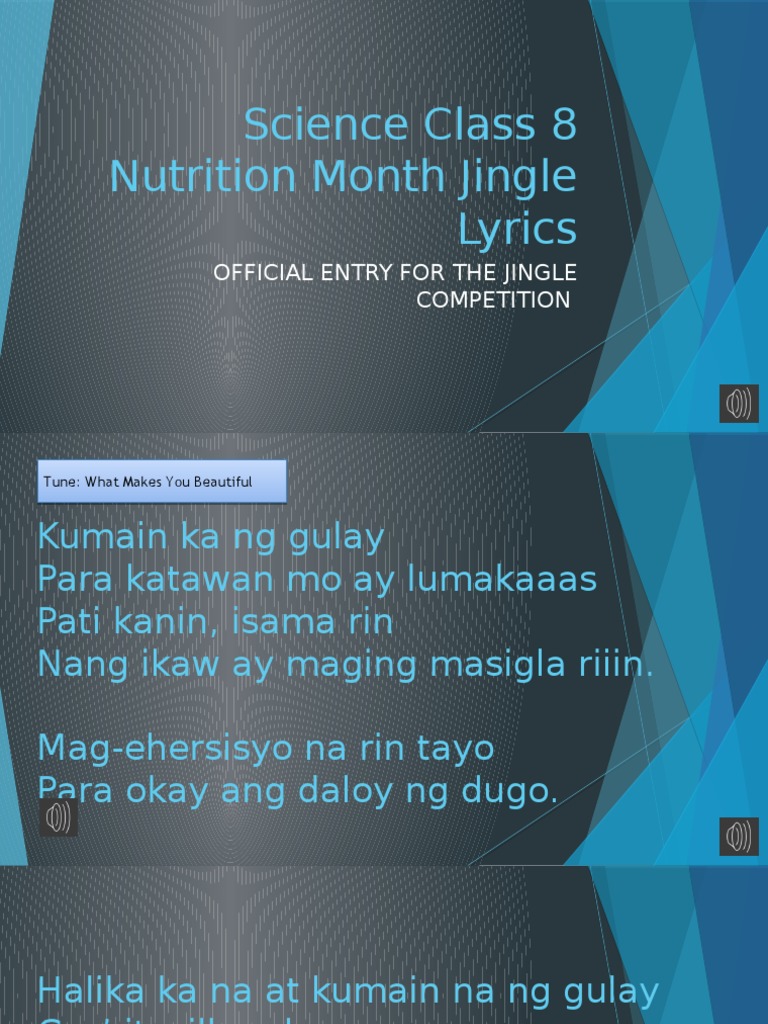 Science Class 8 Nutrition Month Jingle Lyrics | PDF