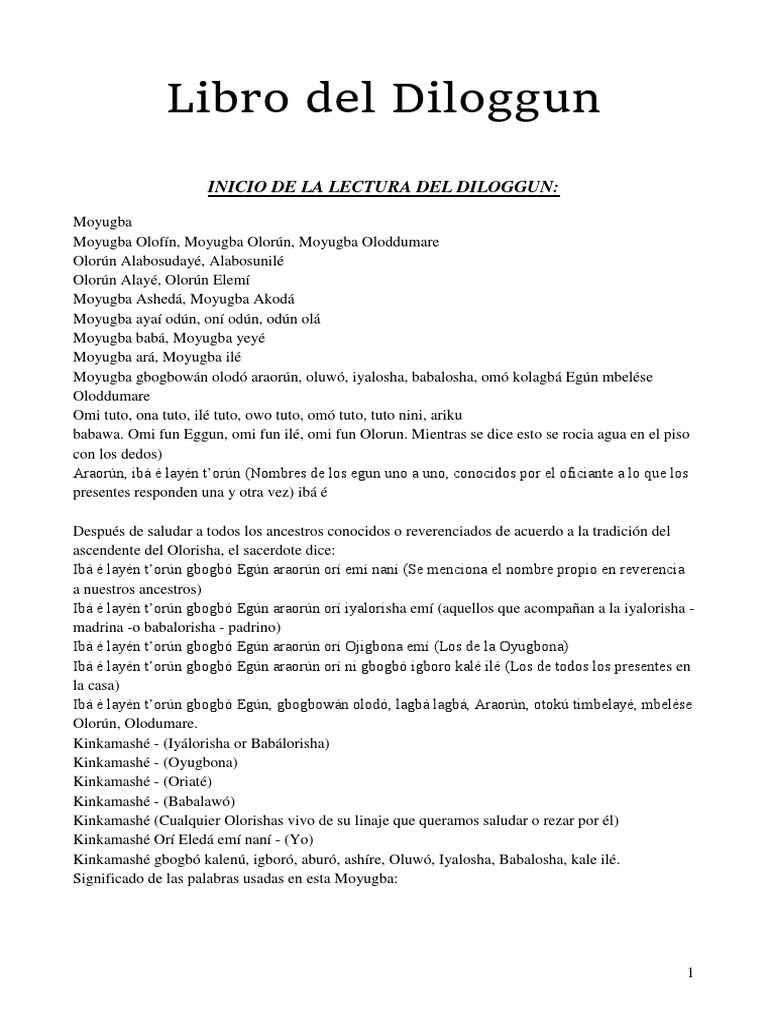 Libro Del Diloggun | PDF | Santeria | Religión y creencia