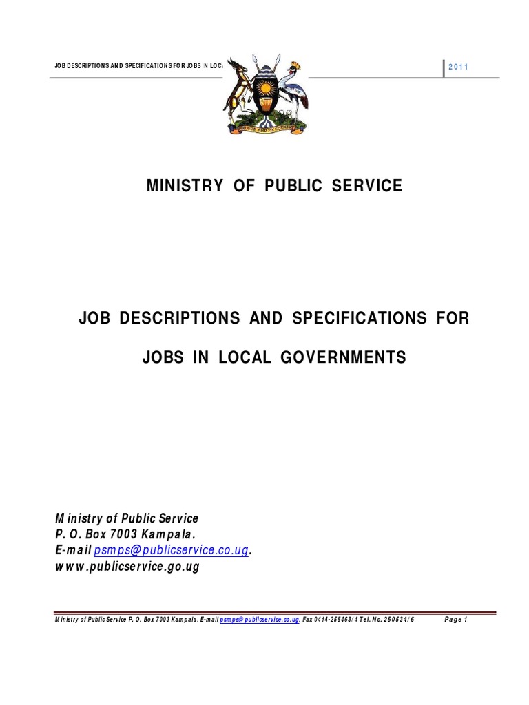 Local Government Job Descriptions 2011 | PDF | Internal Audit | Accountant