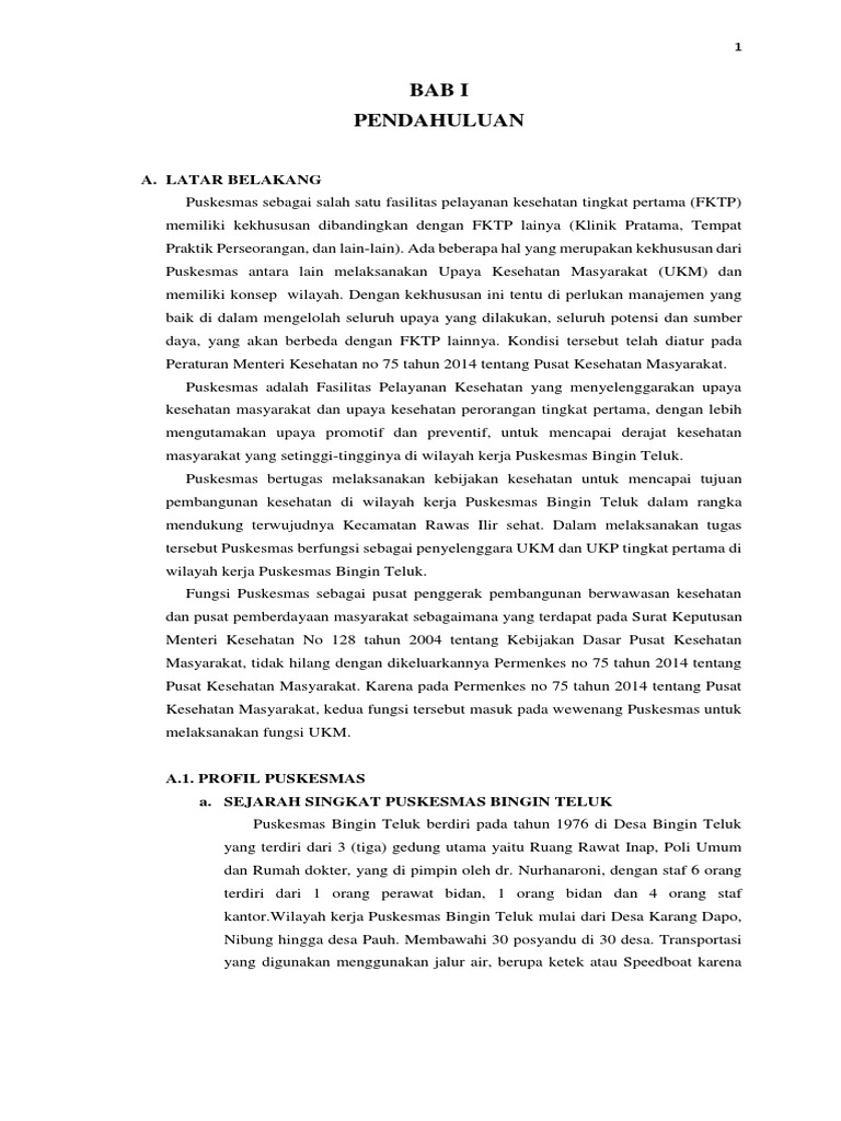 Profil Puskesmas Bingin Teluk | PDF | Kesehatan Holistik | Sains ...