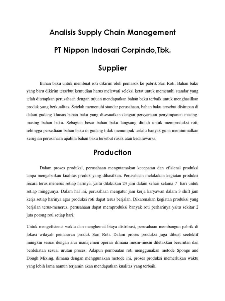 Analisis Supply Chain Management | PDF | Bisnis
