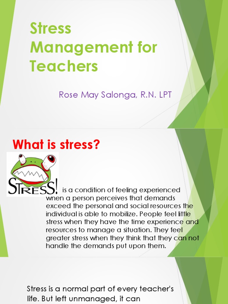 Stress Management For Teachers | PDF | Stress Management | Stress (Biology)