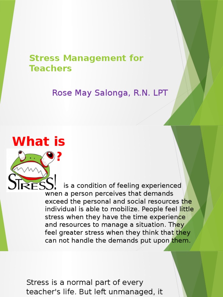 Stress Management Tips for Teachers | PDF | Stress Management | Stress ...