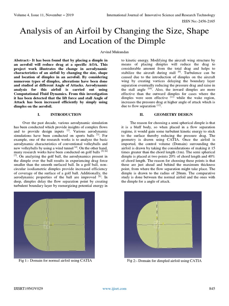 Dimple Effects on Airfoil Aerodynamics | PDF | Airfoil | Drag (Physics)