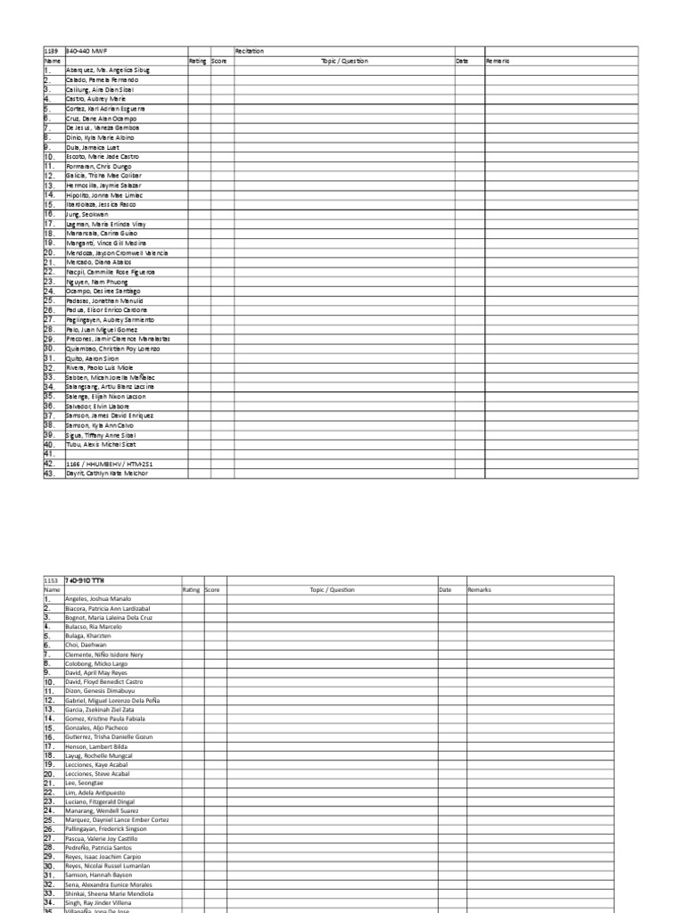 Recitation Sheet Overview | PDF | Travel
