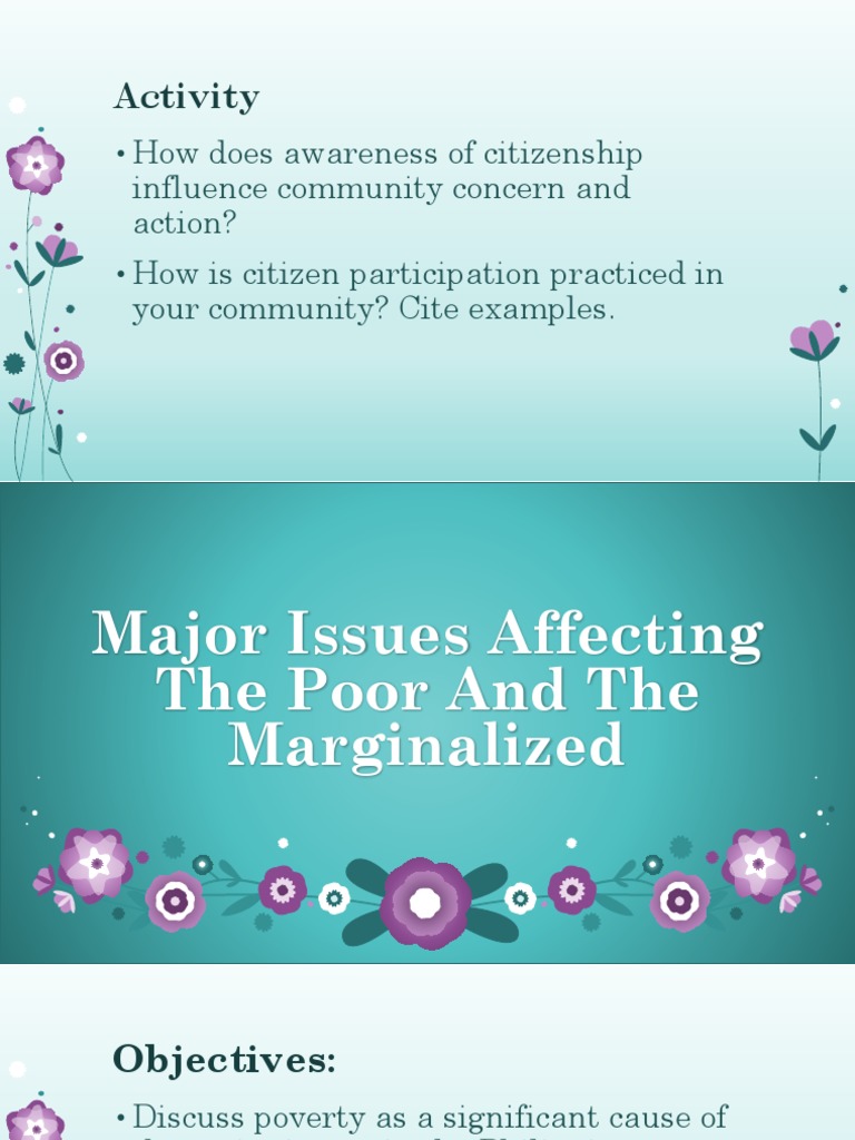 Major Issues Affecting The Poor And The Marginalized.pptx | Poverty ...