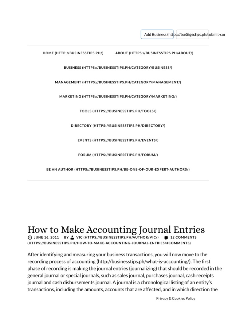 1 How to Make Accounting Journal Entries .pdf | Debits And Credits ...