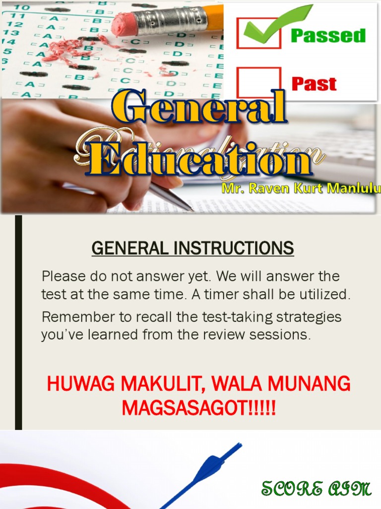 GENERAL-EDUCATION MATH 100-Items 2017 | PDF | Fraction (Mathematics ...