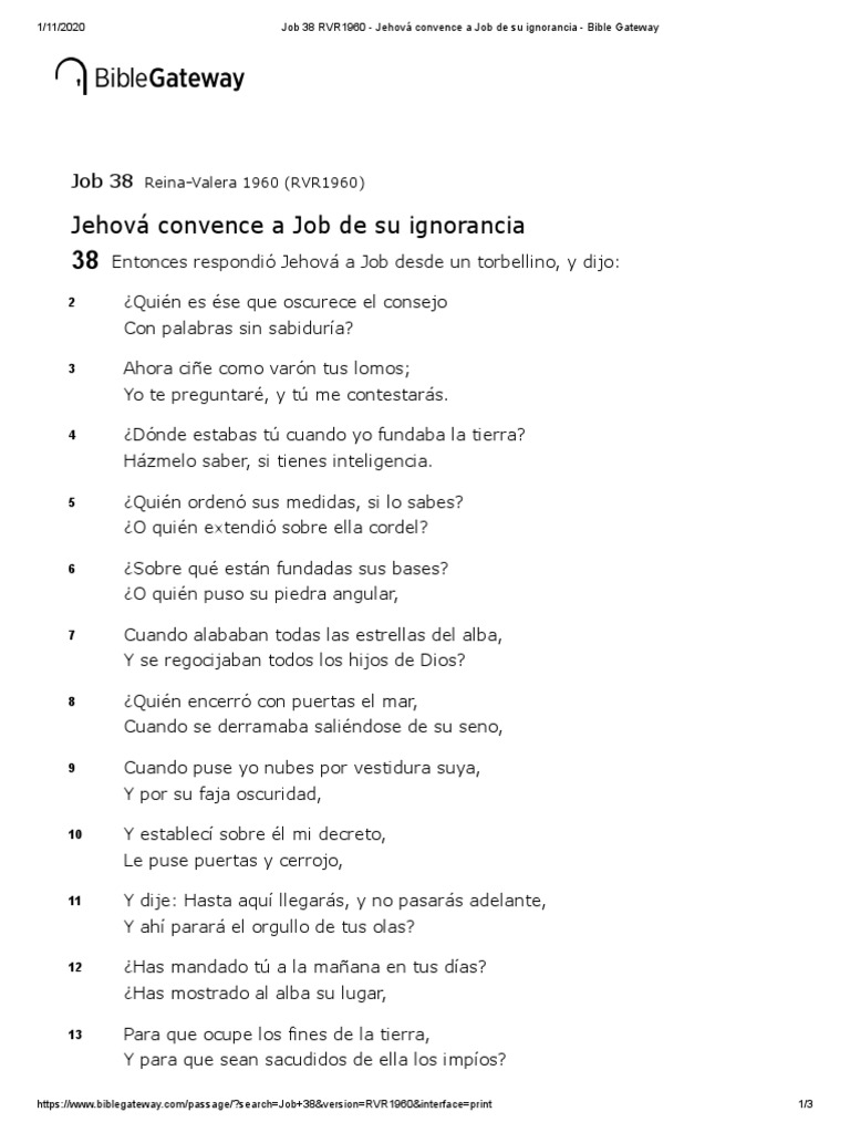Job 38 | PDF | Biblia | Religión y creencia