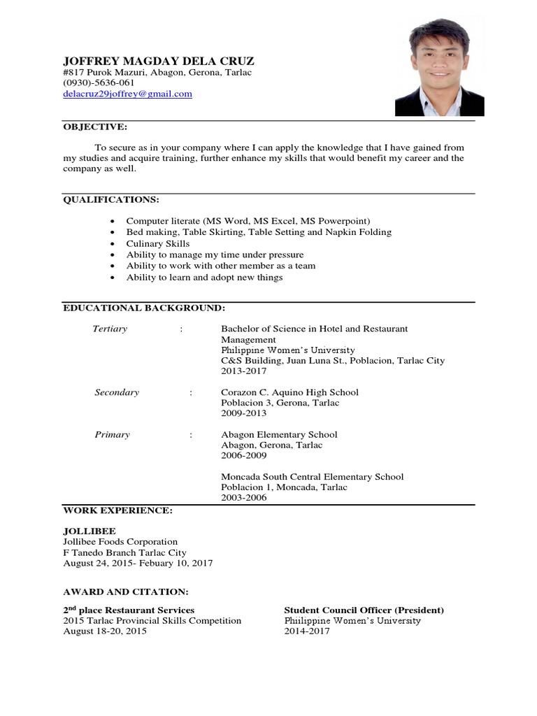 Resume Work Immersion | PDF