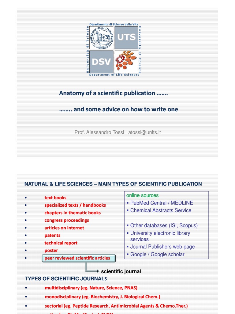 An Overview of Scientific Publishing: Types of Publications, Components ...