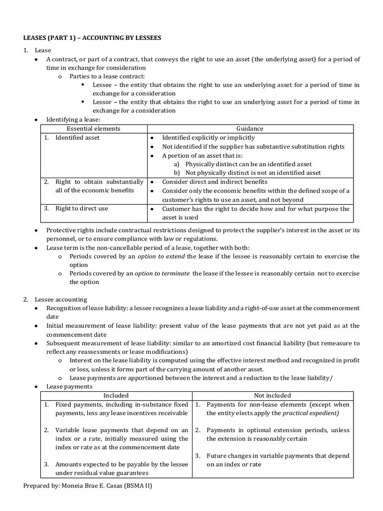 Lessee Accounting for Leases Explained | PDF | Lease | Discounting