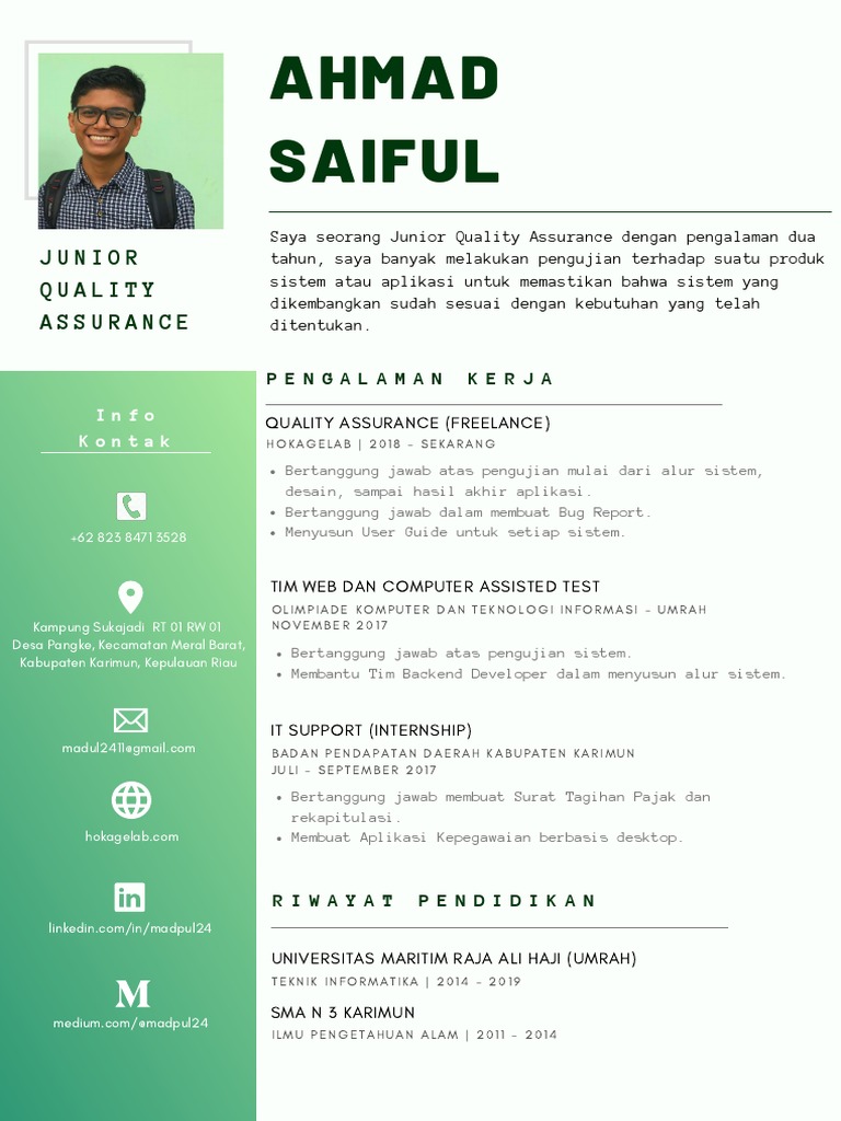 CV Ahmad Saiful | PDF