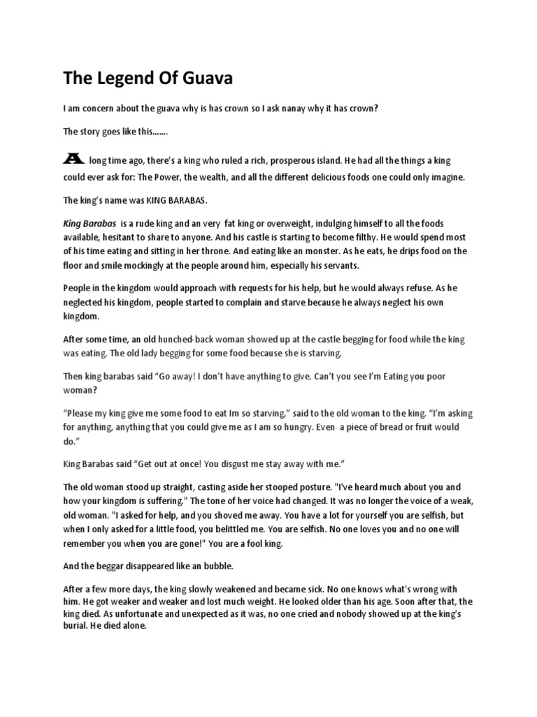 The Legend of Guava | PDF | Foods