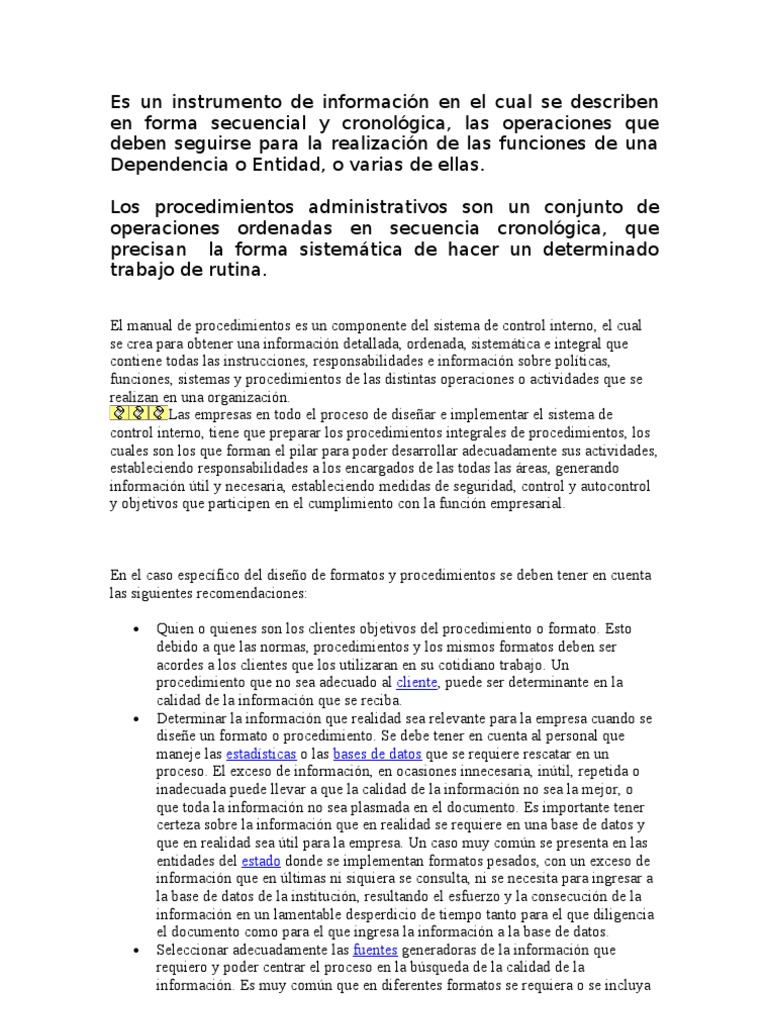 Guía para Elaborar Manuales de Procedimientos | PDF | Información ...